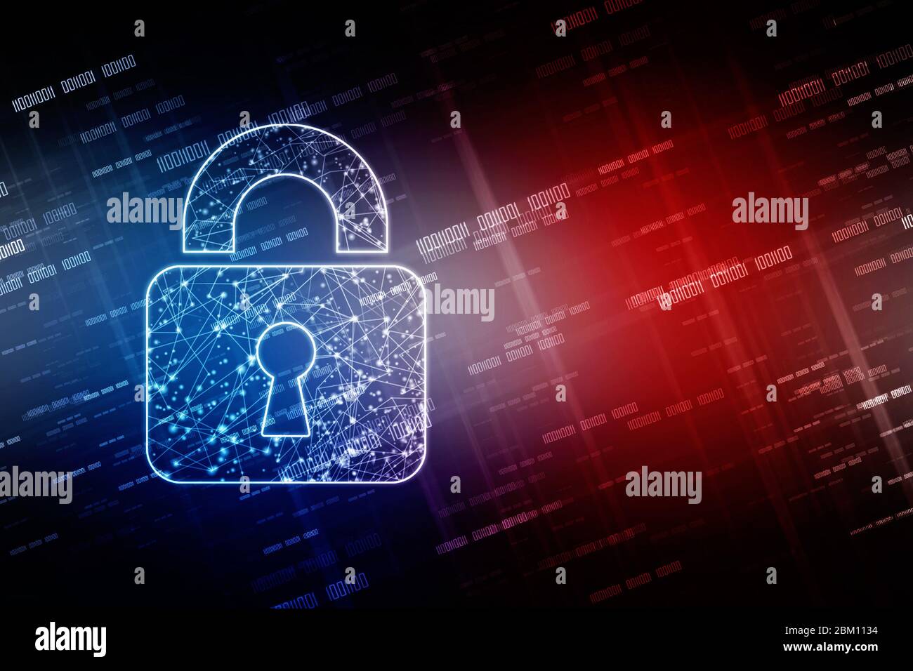 2d illustration Safety concept: Closed Padlock on digital background ...