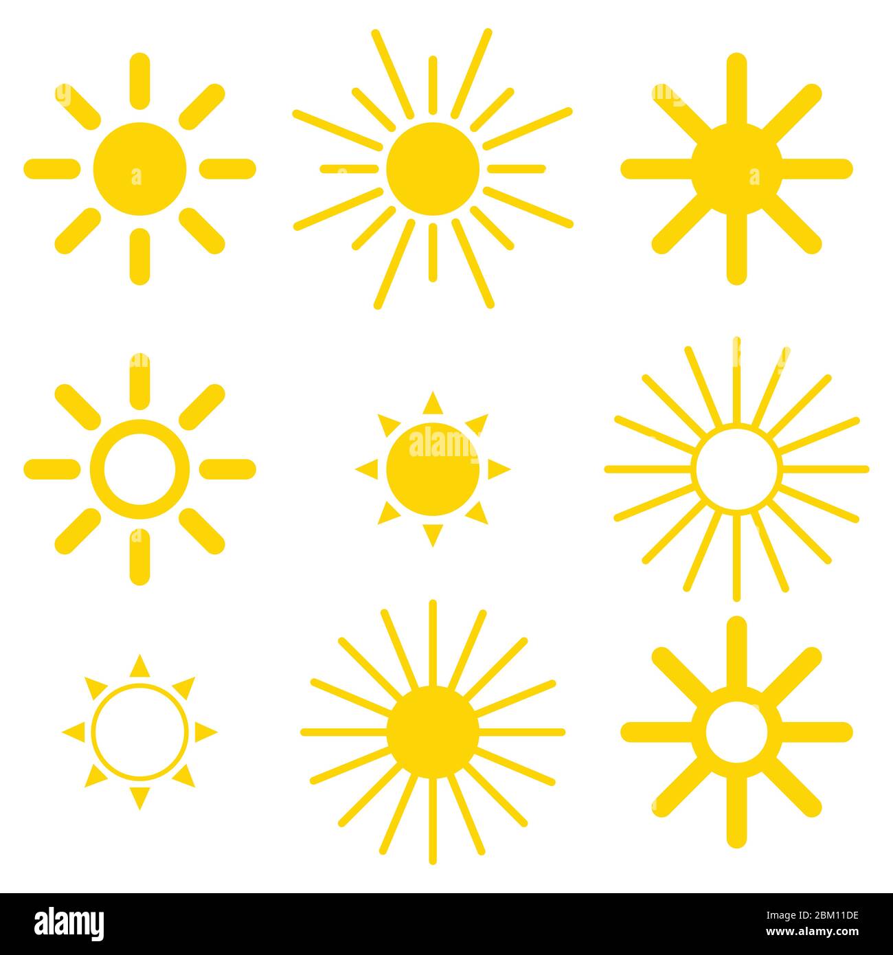 Sun icon set vector illustration isolated on white background Stock ...