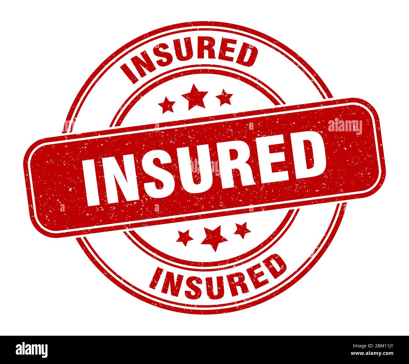 Insured red round stamp hi-res stock photography and images - Alamy