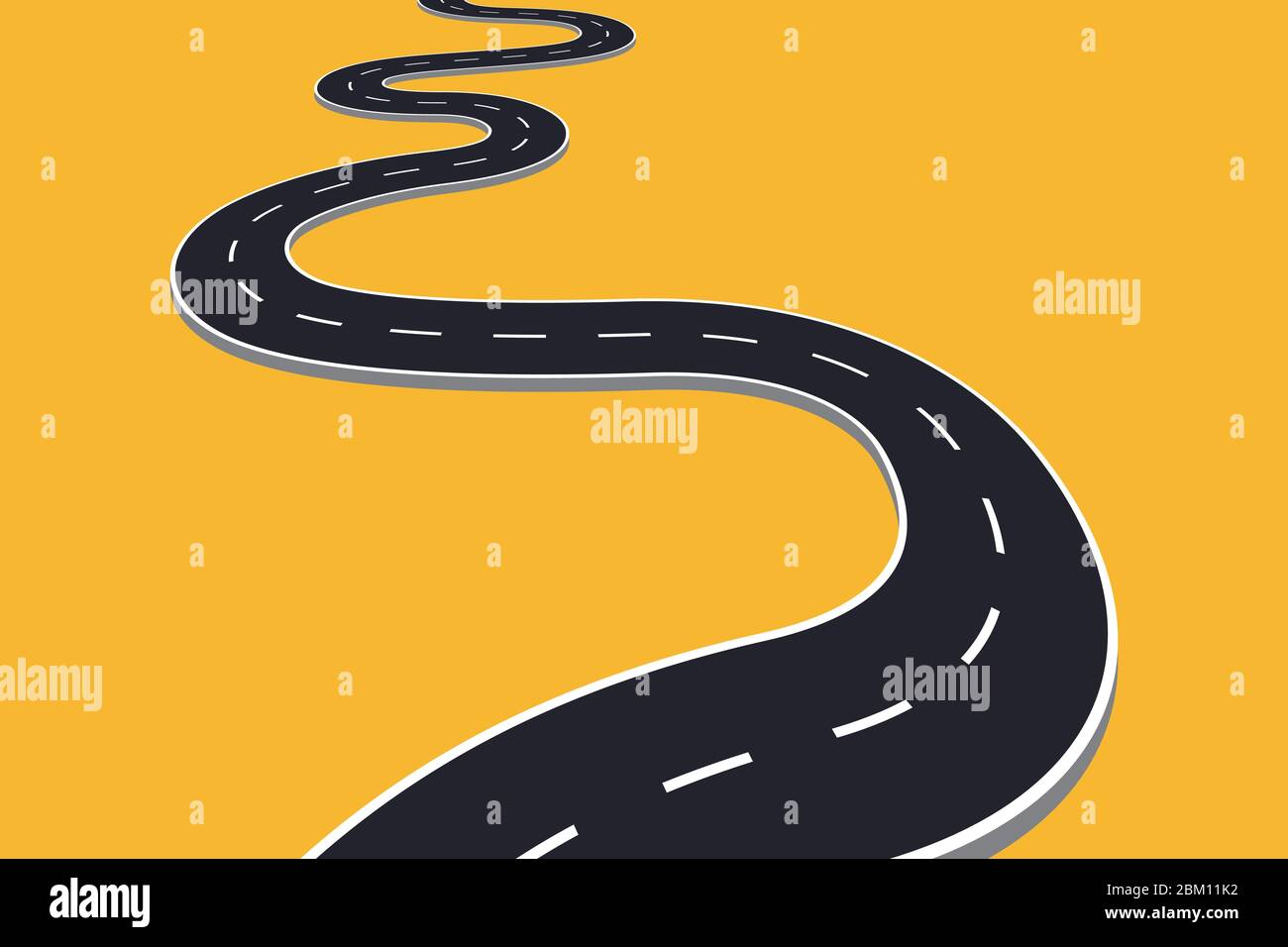 Winding road vector illustration isolated. Transportation concept ...