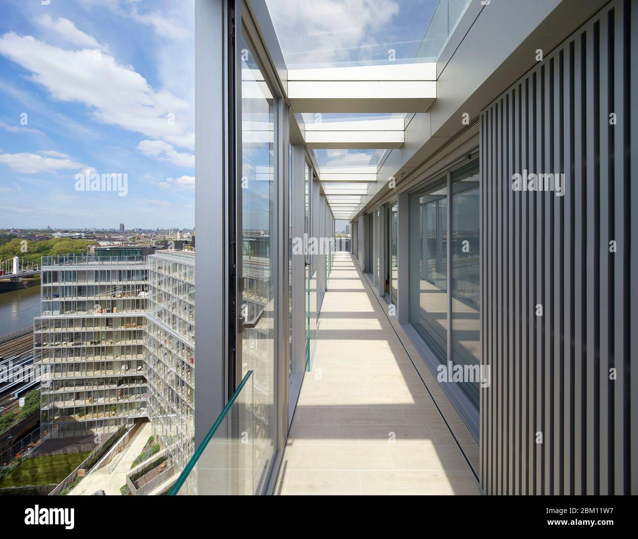 Interior view of covered walkway. Circus West Village - Battersea Power ...