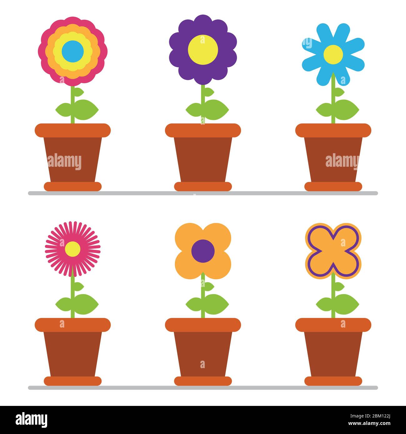 Spring flowers collection vector illustration isolated on white ...