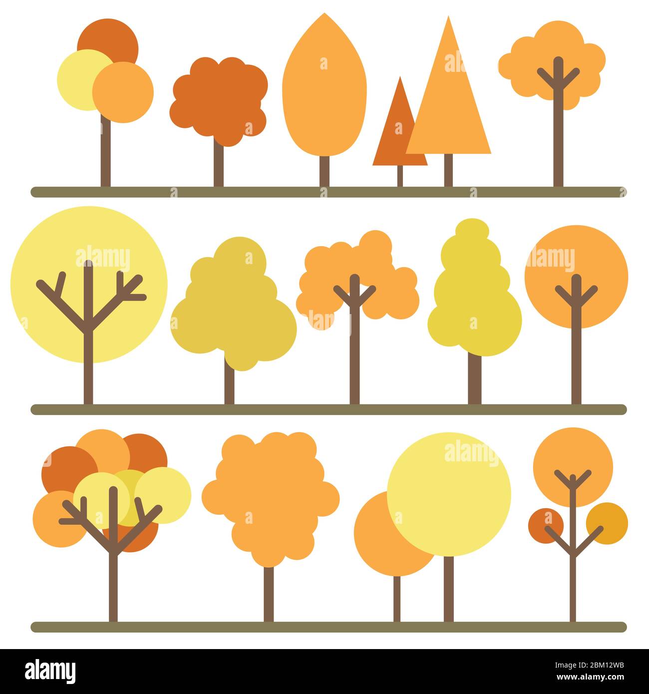 Icon tree set vector illustration isolated on white background Stock ...