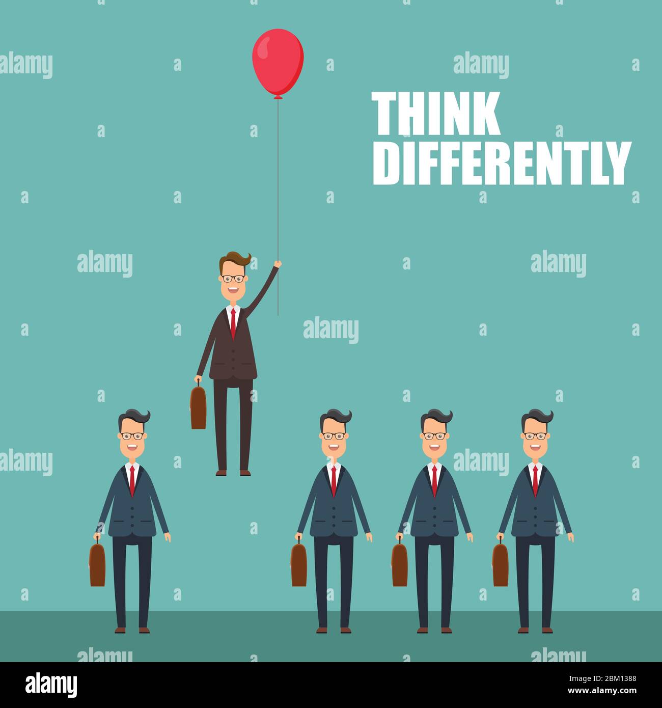 Think differently in business concept. Vector illustration in flat ...