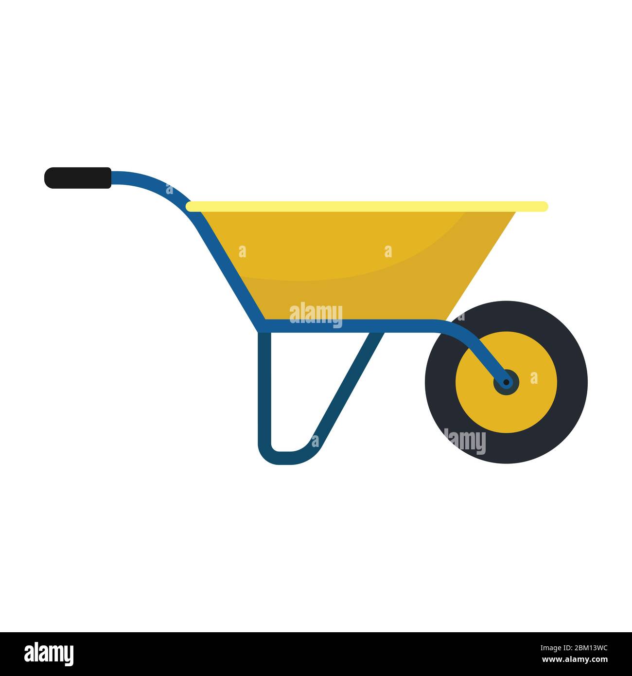 Wheelbarrow vector illustration in flat design isolated on white ...