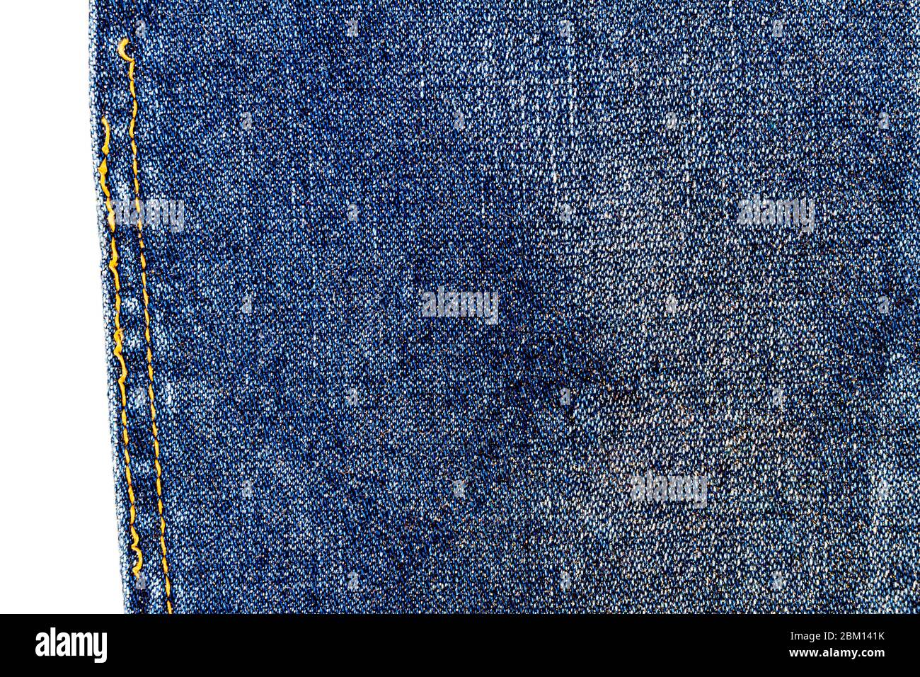 Blue denim jeans back pocket isolated on white background Stock Photo ...