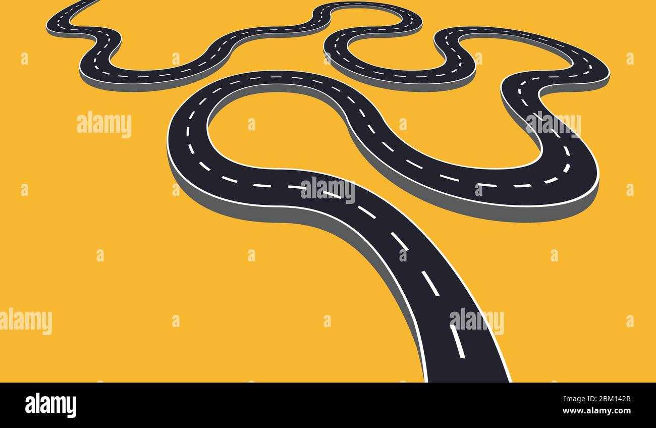 Winding road vector illustration isolated. Transportation concept ...