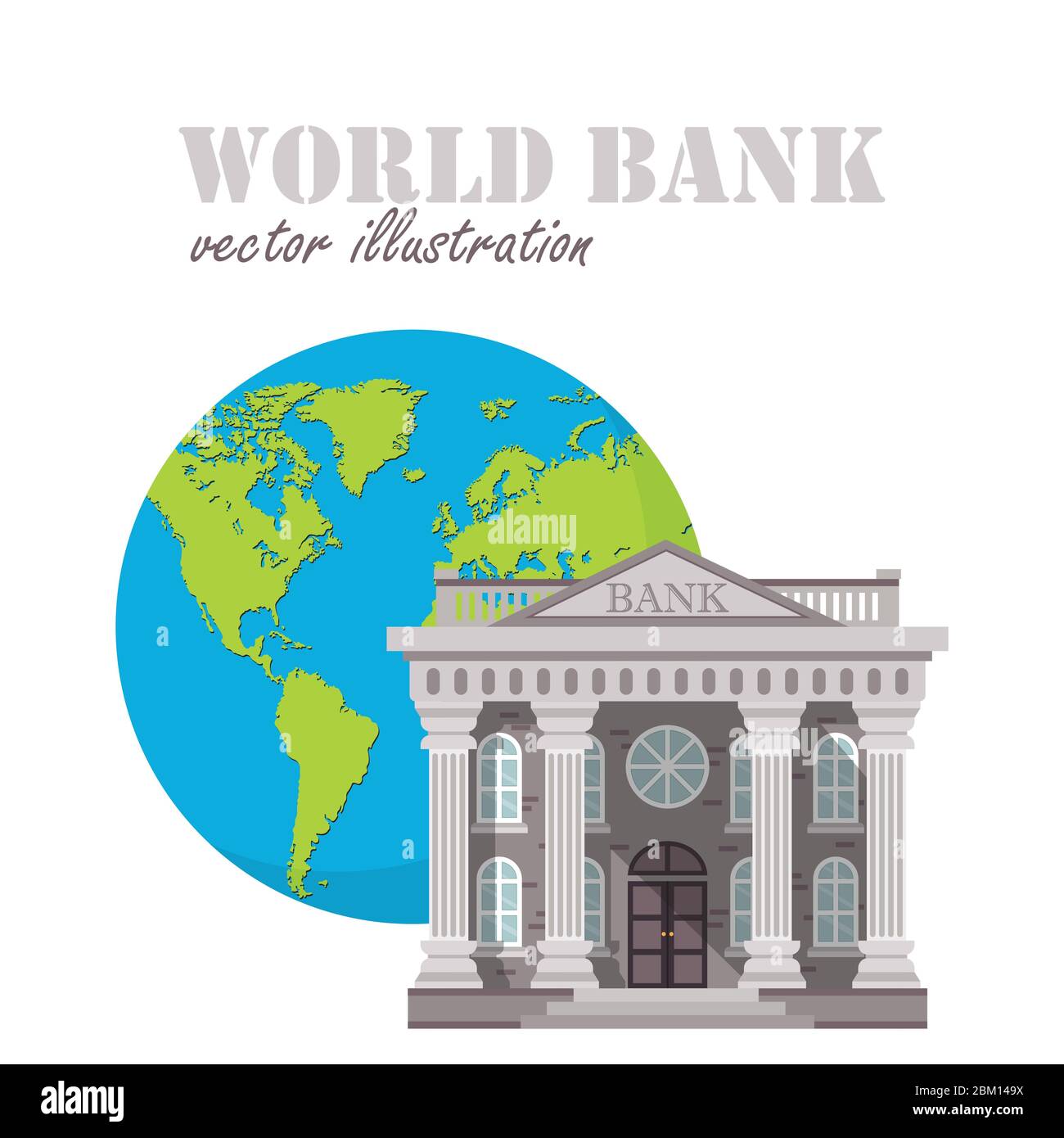 World bank concept. Vector illustration in flat design Stock Vector ...