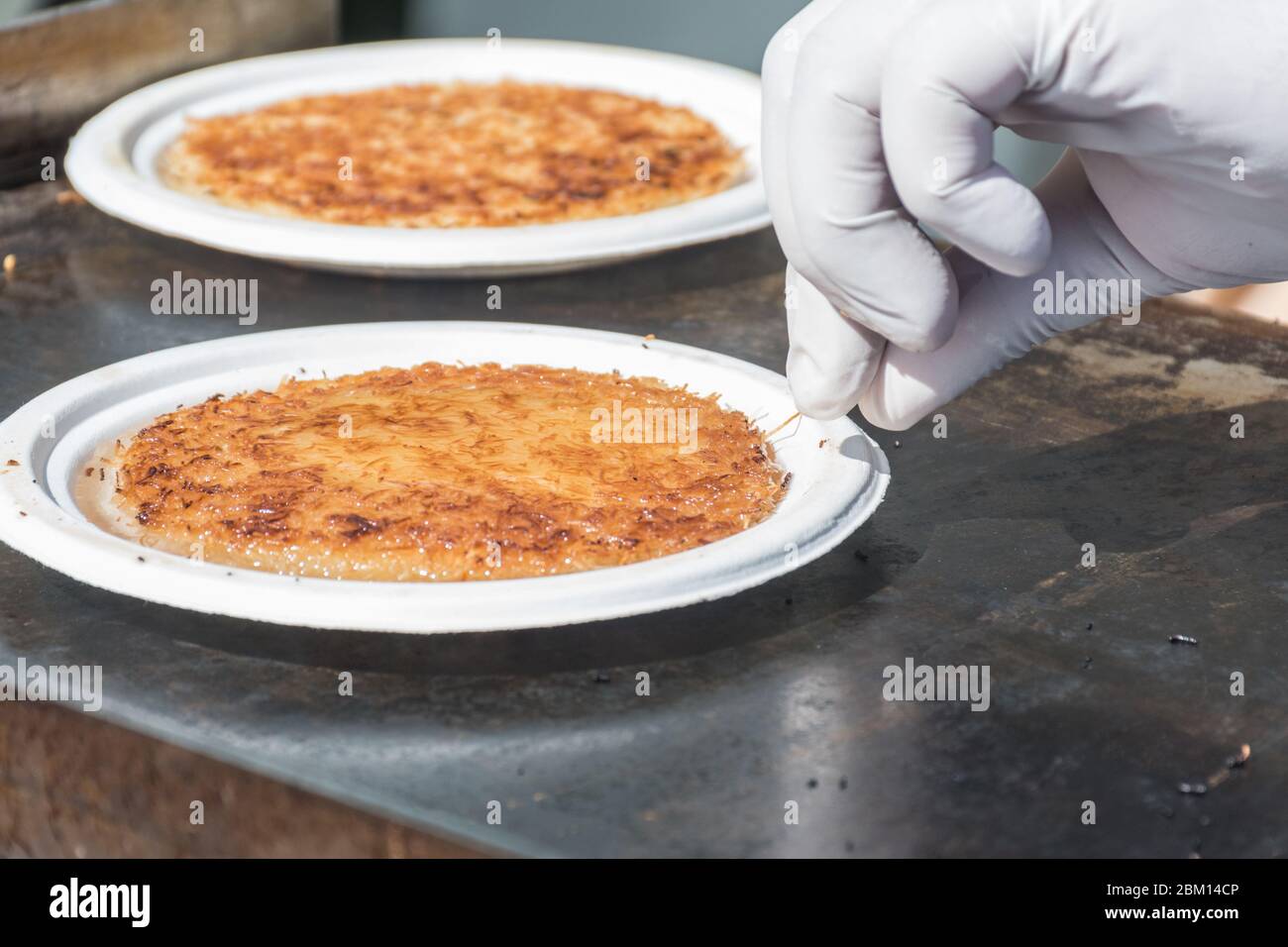 Künefe, sweet and savory levantine cheese pastry, turkish dessert ...