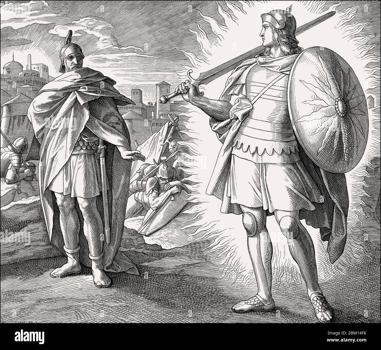Joshua and the Angel, Old Testament, by Julius Schnorr von Carolsfeld ...