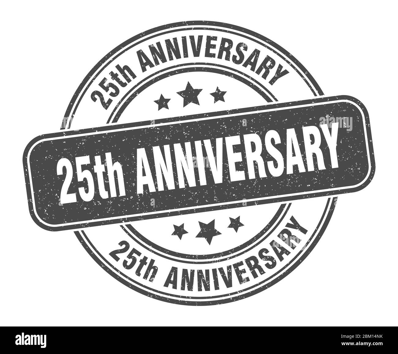 25th anniversary stamp. 25th anniversary label. round grunge sign Stock ...
