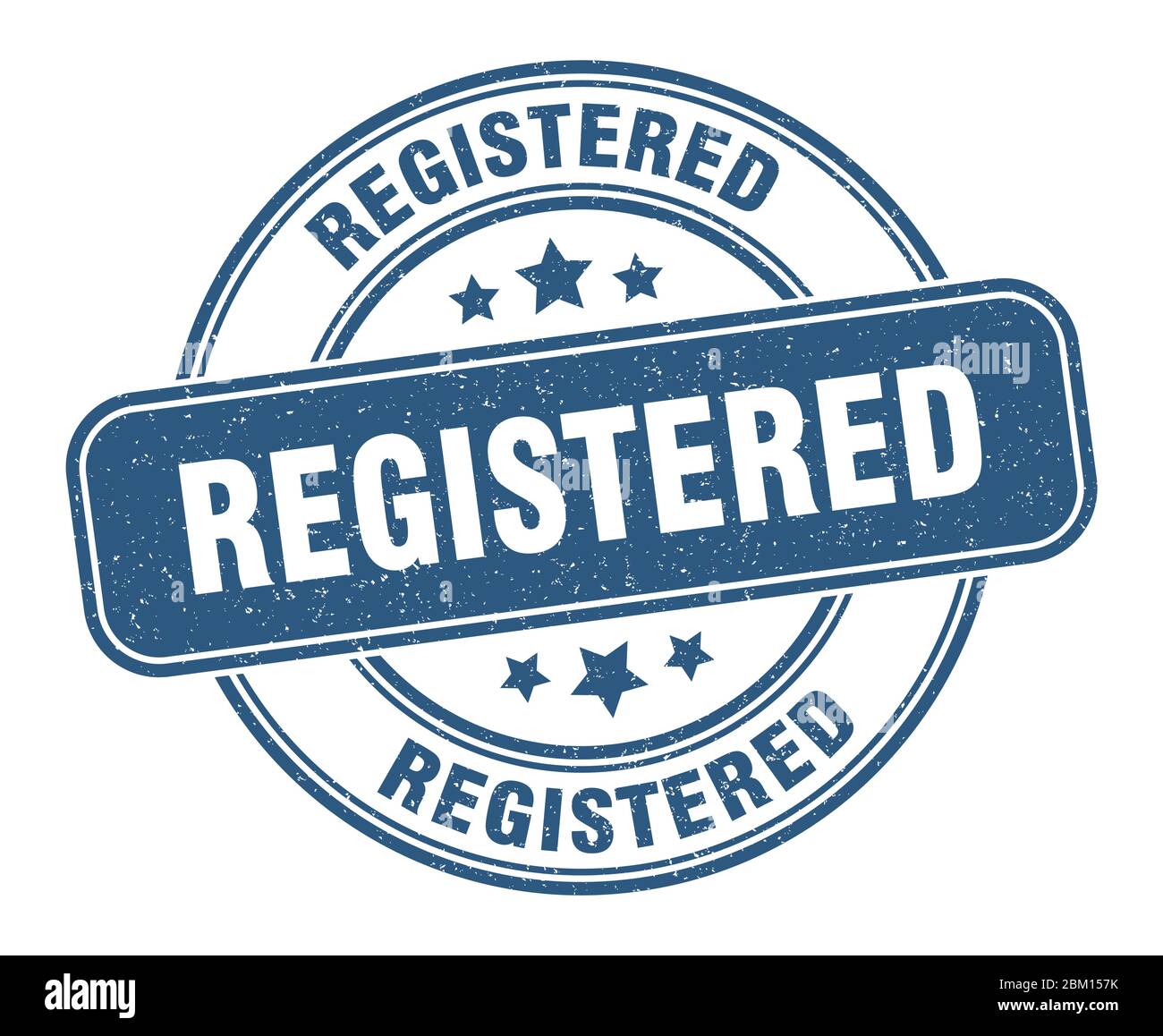 Registered blue round grunge stamp hi-res stock photography and images ...