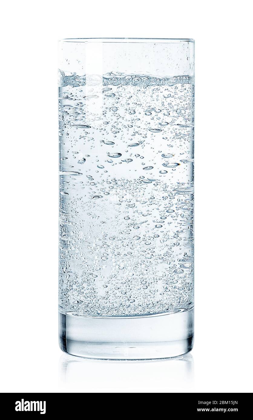 Glass of cold sparkling water isolated on white background Stock Photo ...