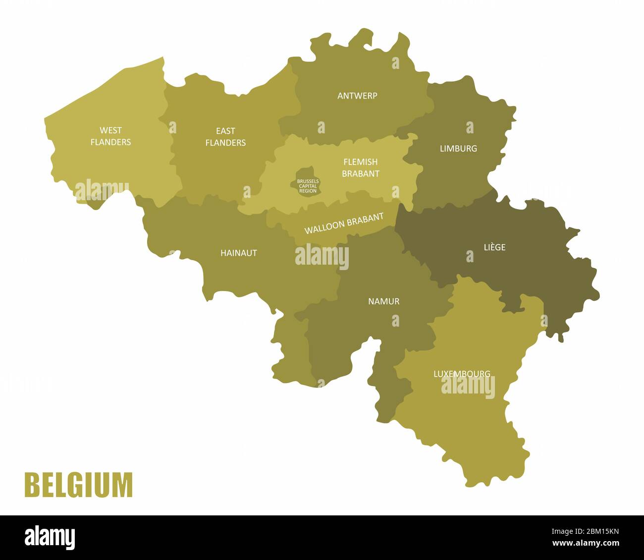 Belgium regions map Stock Vector Image & Art - Alamy