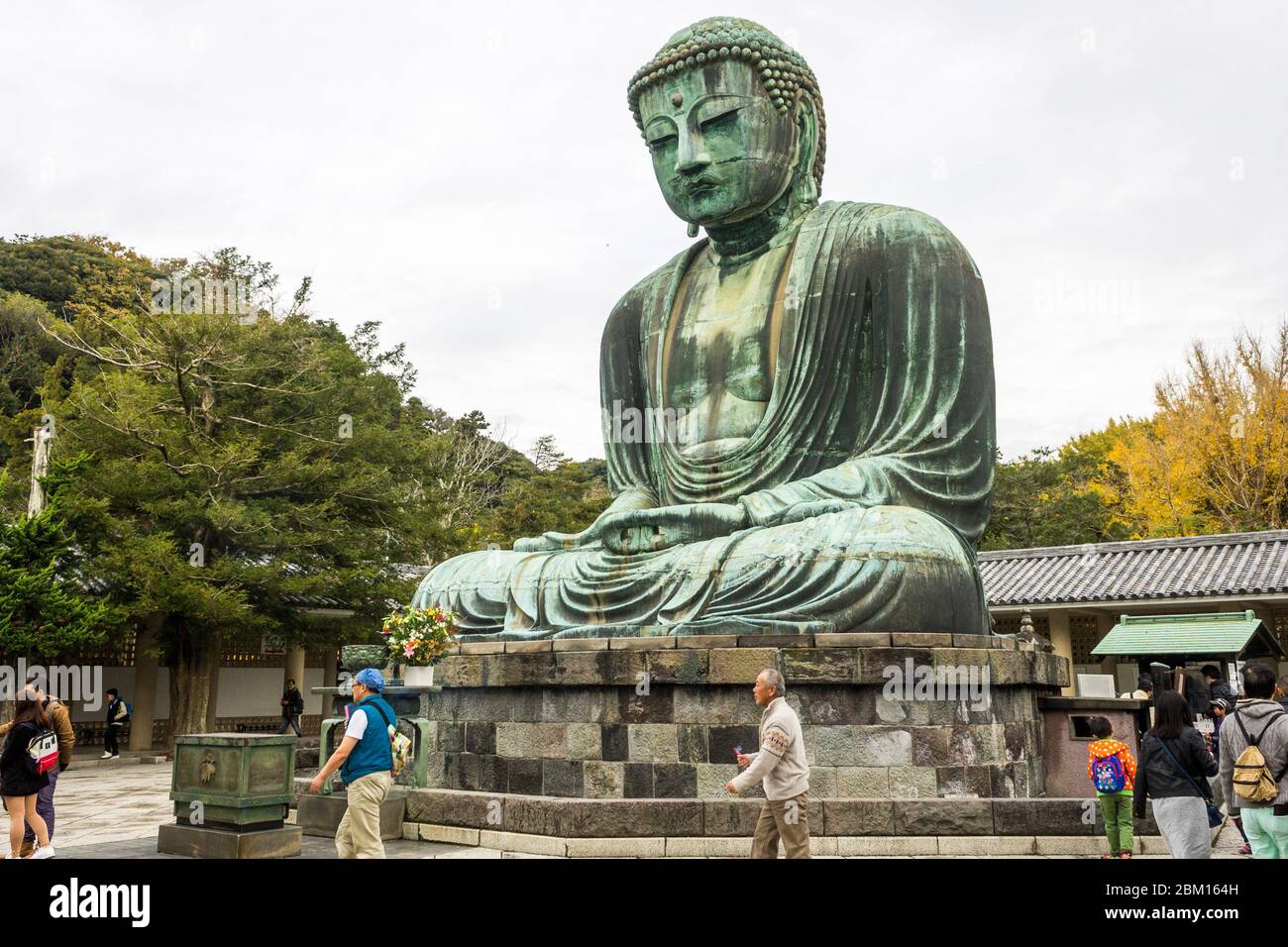 Kamakura, Japan. Views of the Great Buddha (Daibutsu), large bronze ...