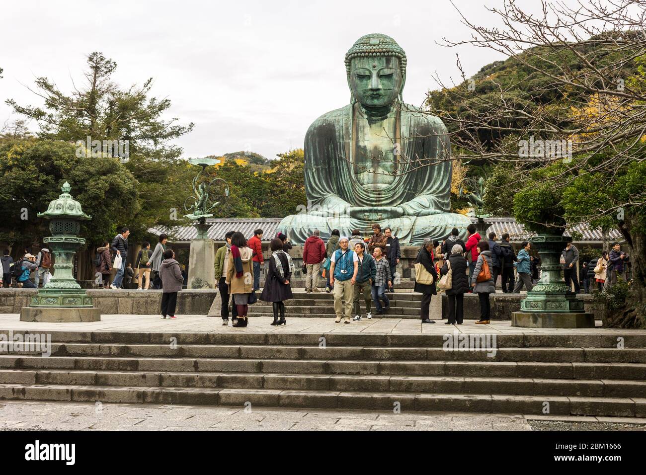 Kamakura, Japan. Views of the Great Buddha (Daibutsu), large bronze ...