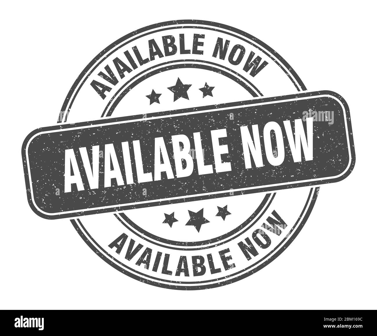 available now stamp. available now label. round grunge sign Stock ...