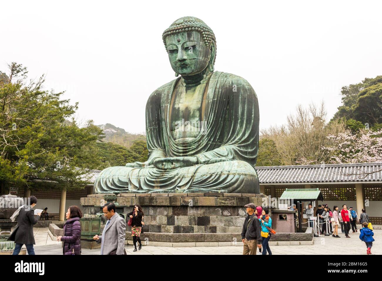 Kamakura, Japan. Views of the Great Buddha (Daibutsu), large bronze ...
