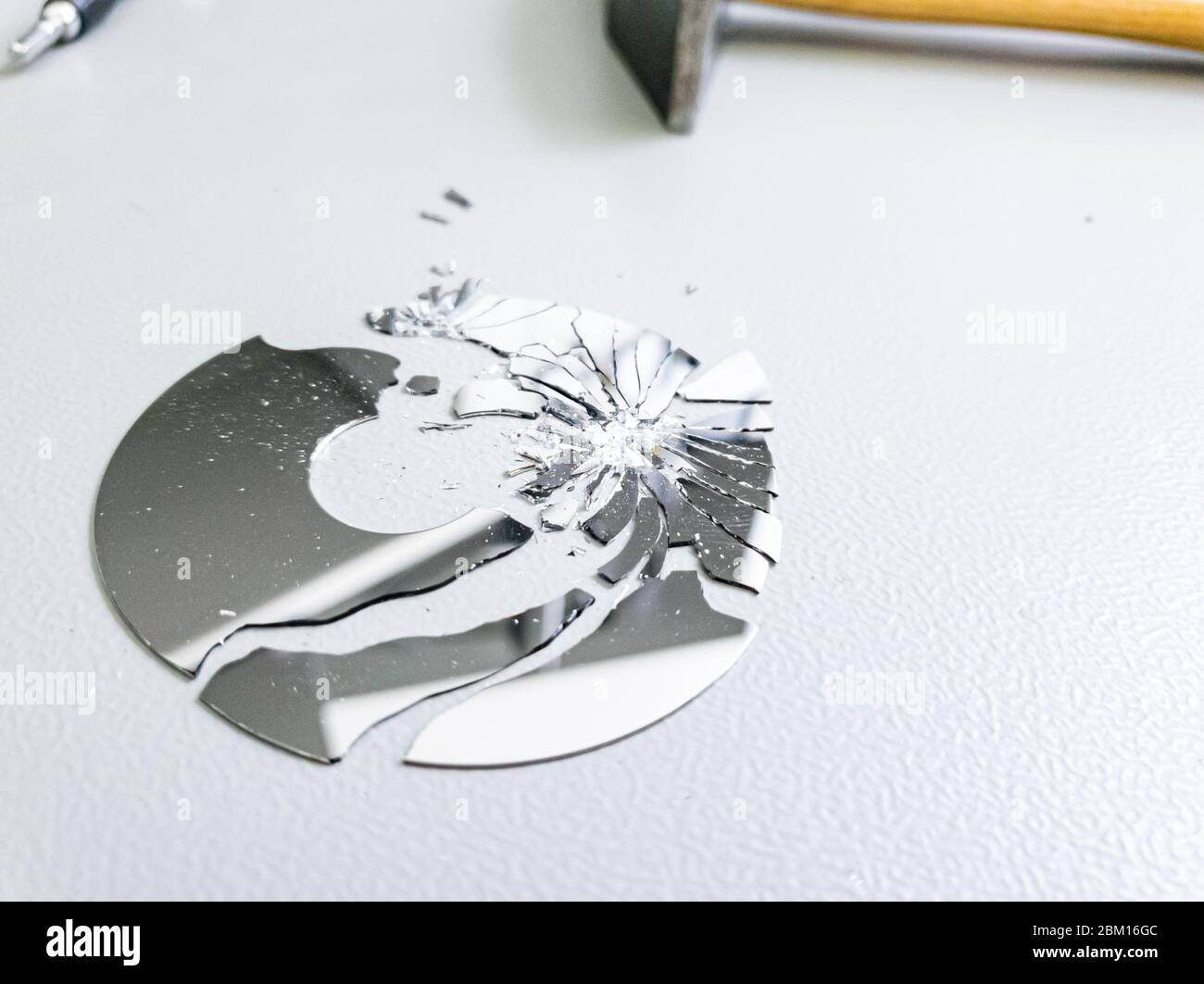 Shattered platter of computer hard drive disk Stock Photo - Alamy