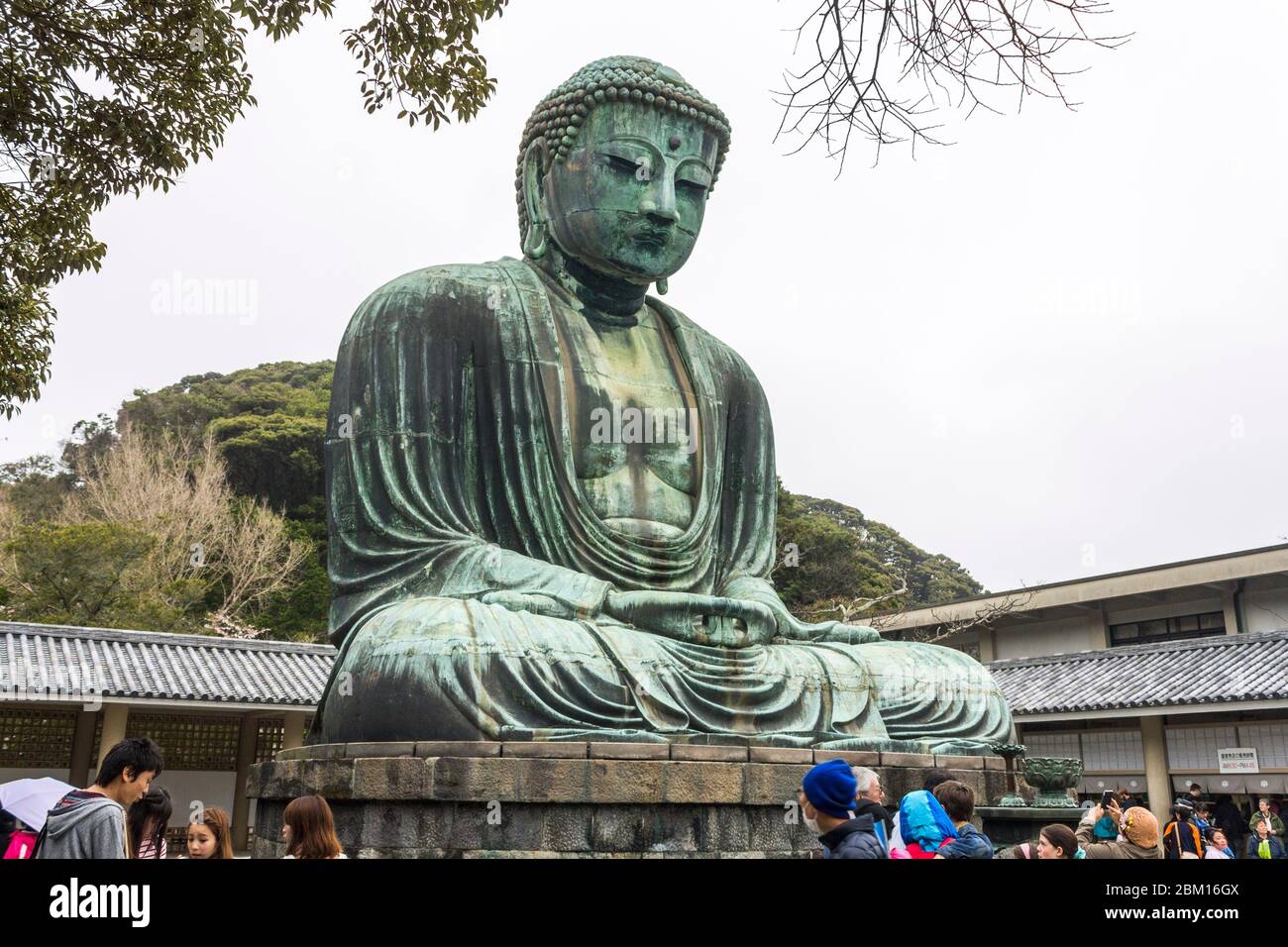 Kamakura, Japan. Views of the Great Buddha (Daibutsu), large bronze ...