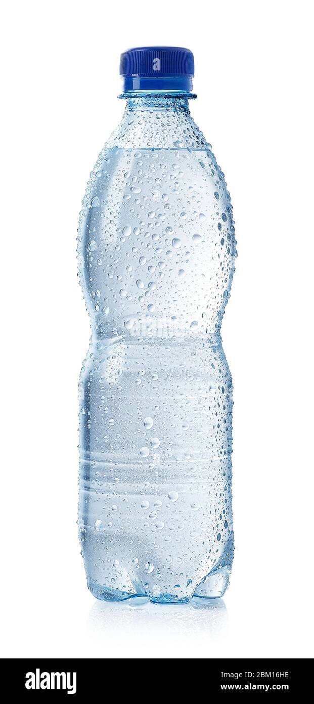 Bottle of cold water with drops isolated on white background Stock ...