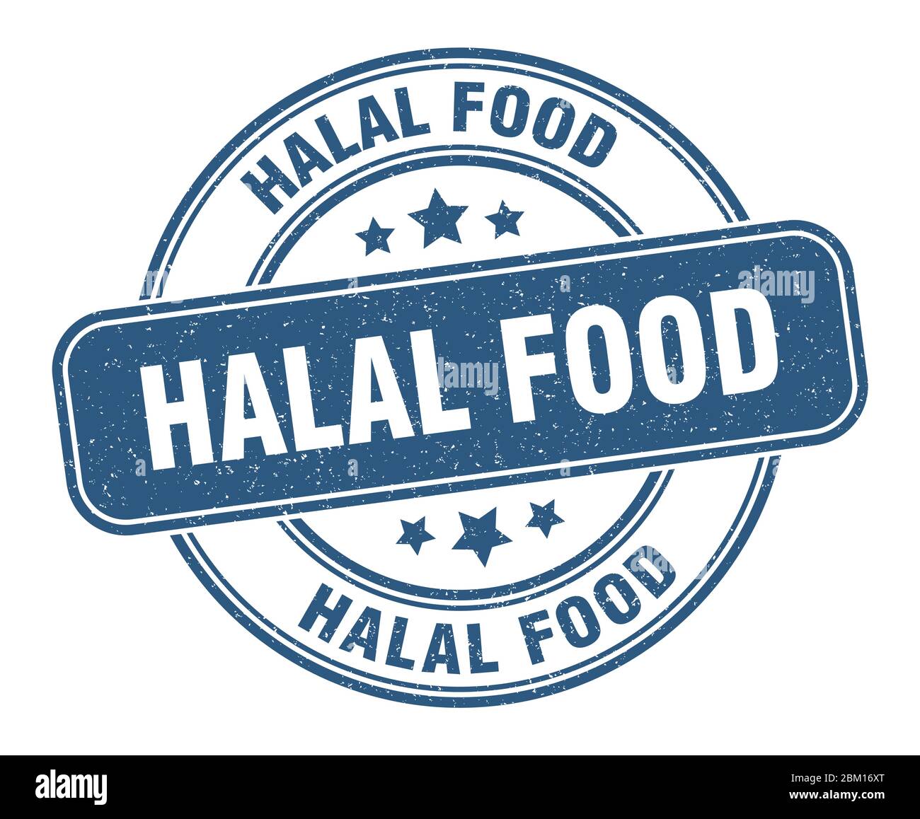 halal food stamp. halal food label. round grunge sign Stock Vector ...