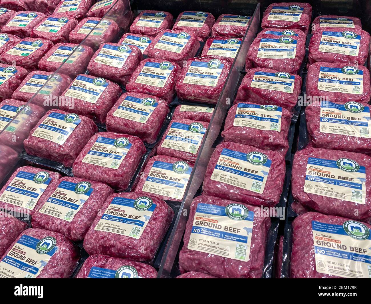 Orlando,FL/USA-5/3/20: A display of Ground Beef at a Whole Foods Market ...