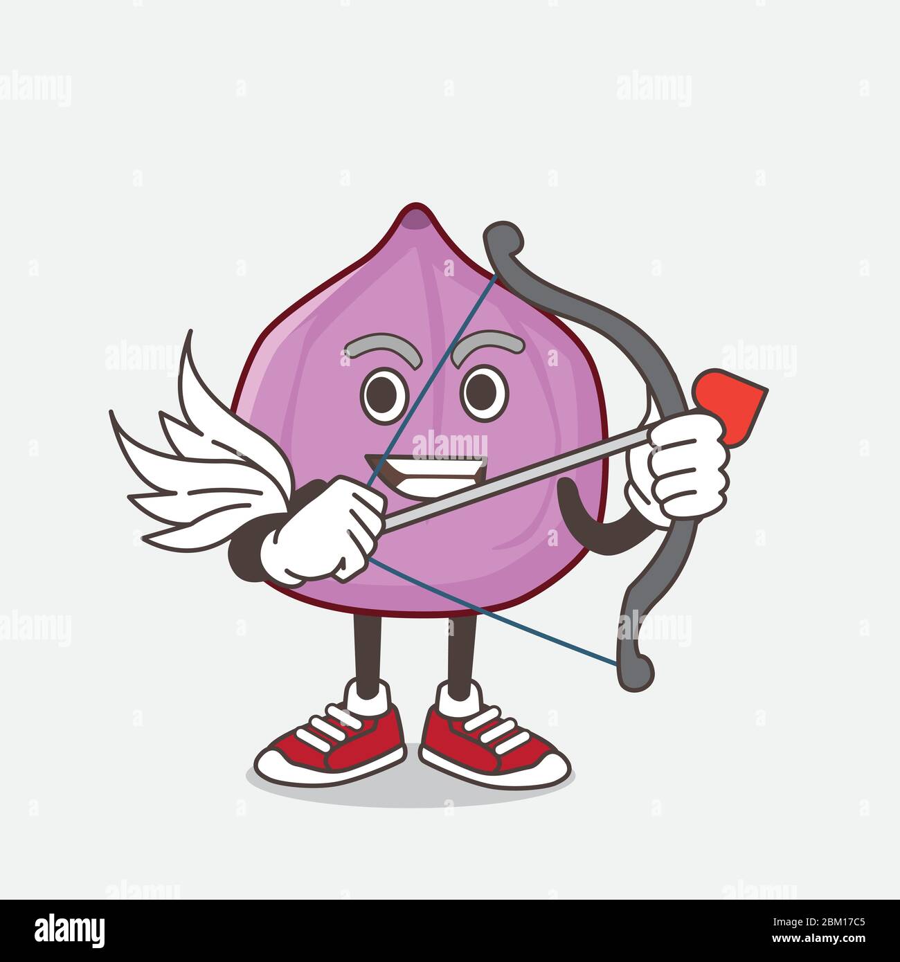 An illustration of Fig Fruit cartoon mascot character Cupid with arrow ...