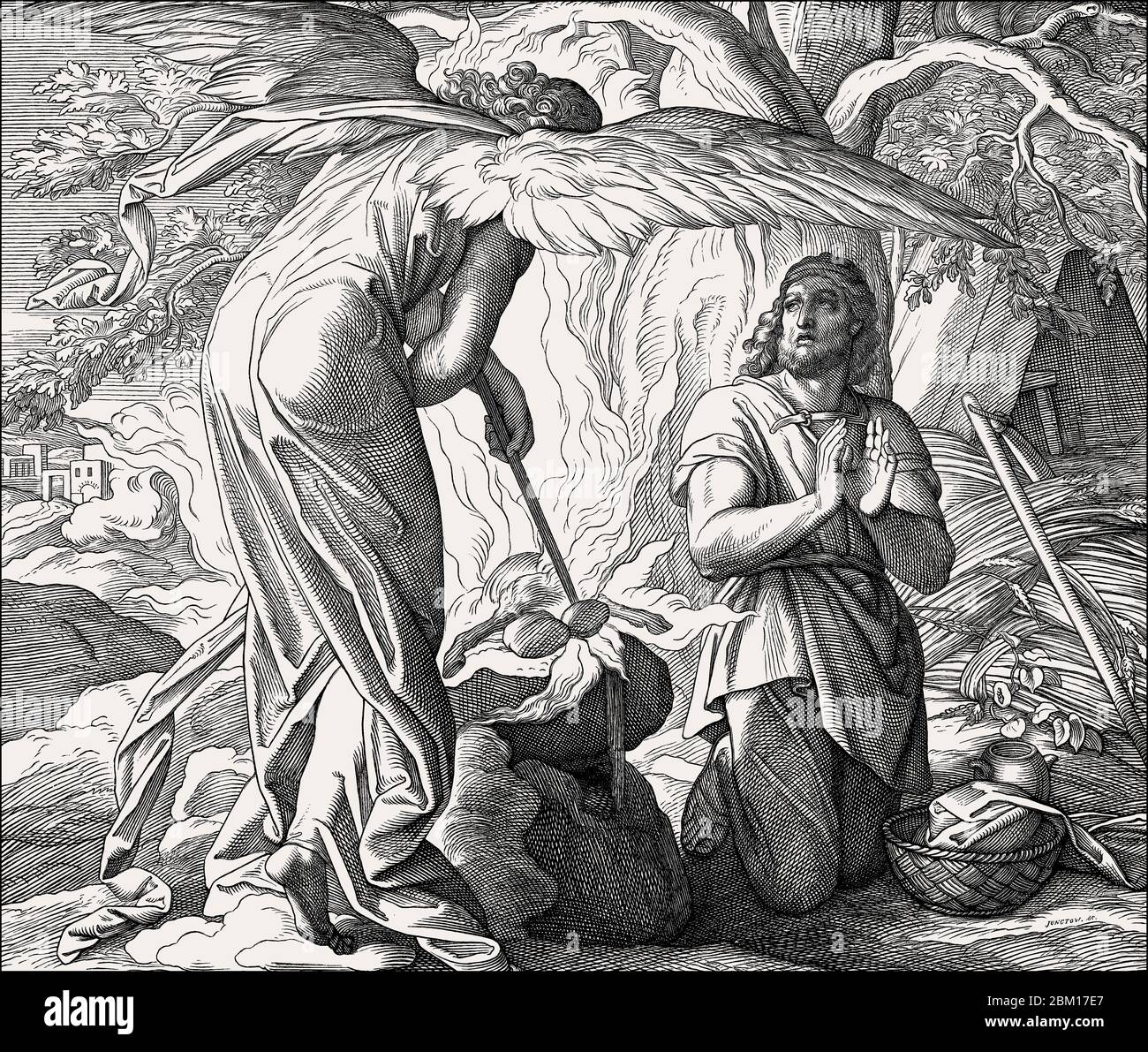 Gideon with the Angel of the Lord, Old Testament, by Julius Schnorr von ...