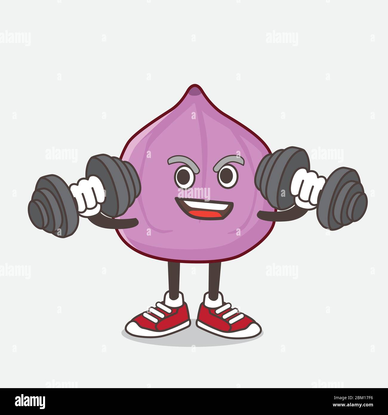 An illustration of Fig Fruit cartoon mascot character on fitness ...