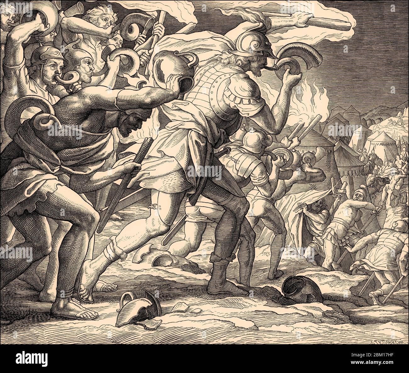 Gideon Choosing his Soldiers, Old Testament, by Julius Schnorr von ...