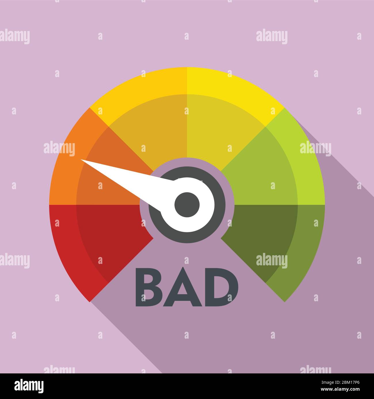 Bad credit score icon. Flat illustration of bad credit score vector ...