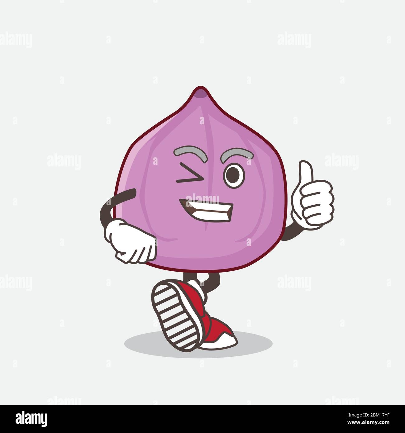 An illustration of Fig Fruit cartoon mascot character making Thumbs up ...