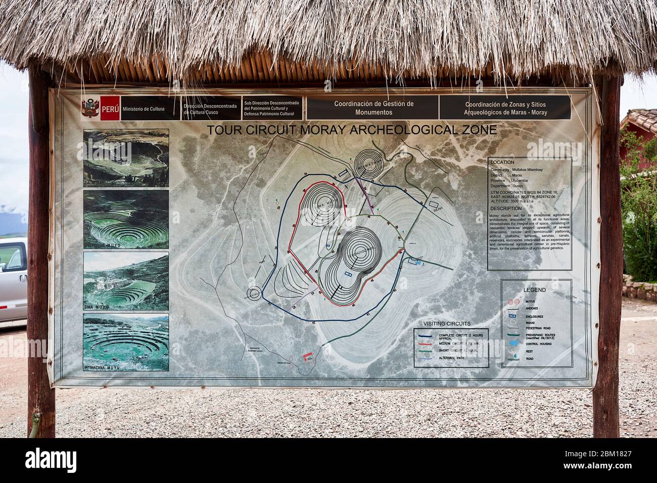 Map of Archeological Zone at Moray, Peru Stock Photo - Alamy