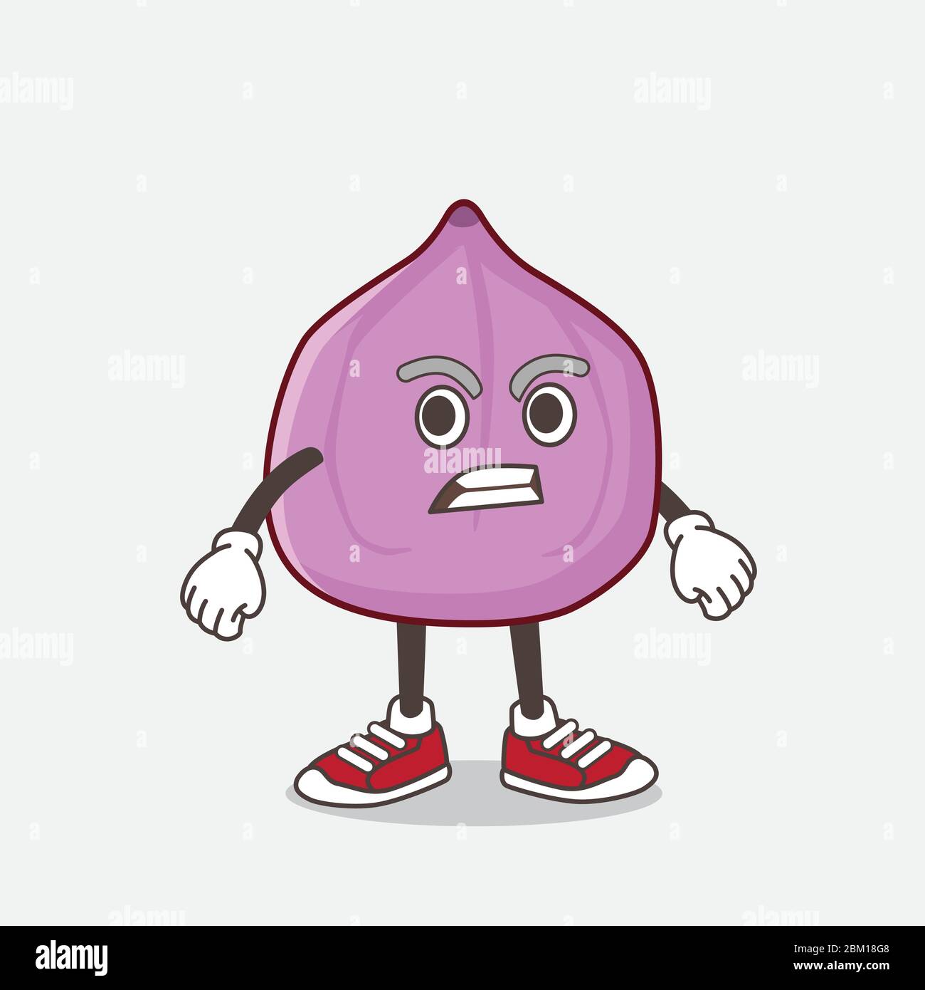 An illustration of Fig Fruit cartoon mascot character with angry face ...
