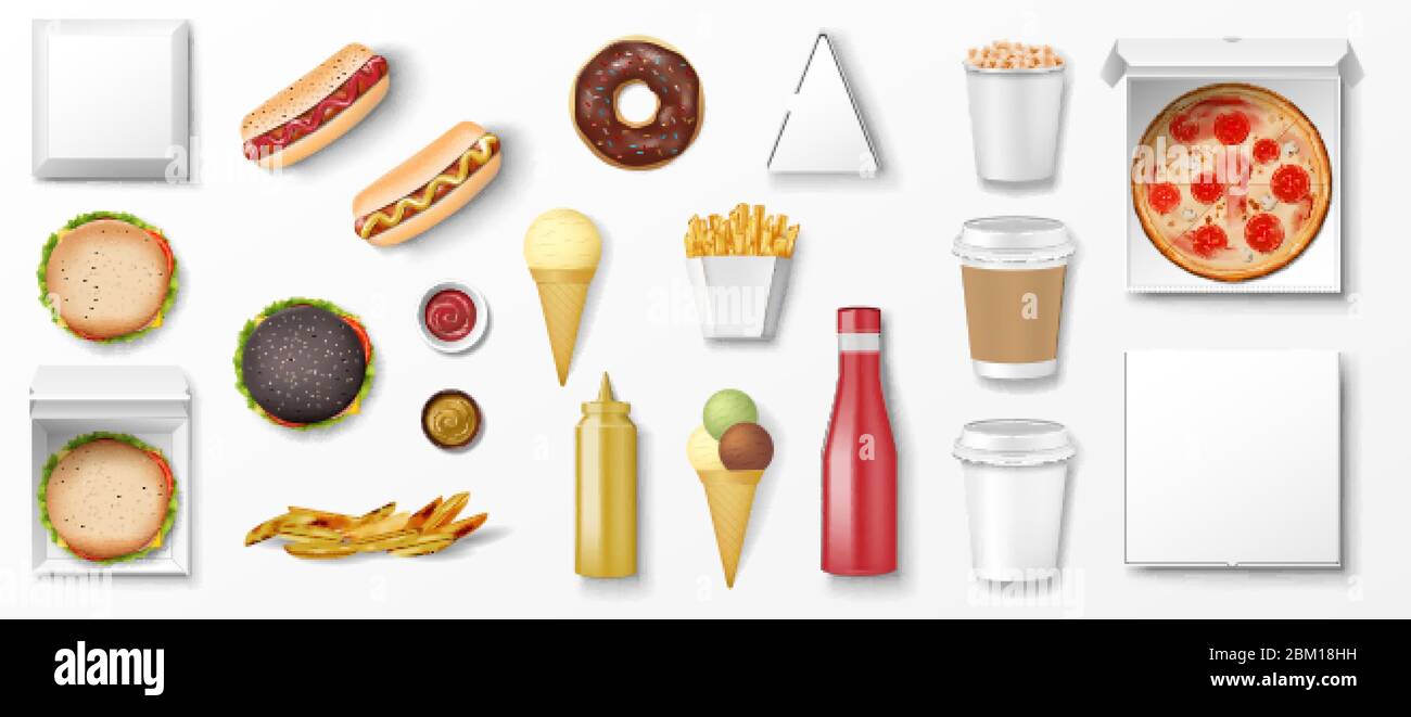 Hamburger top view soda Stock Vector Images - Alamy