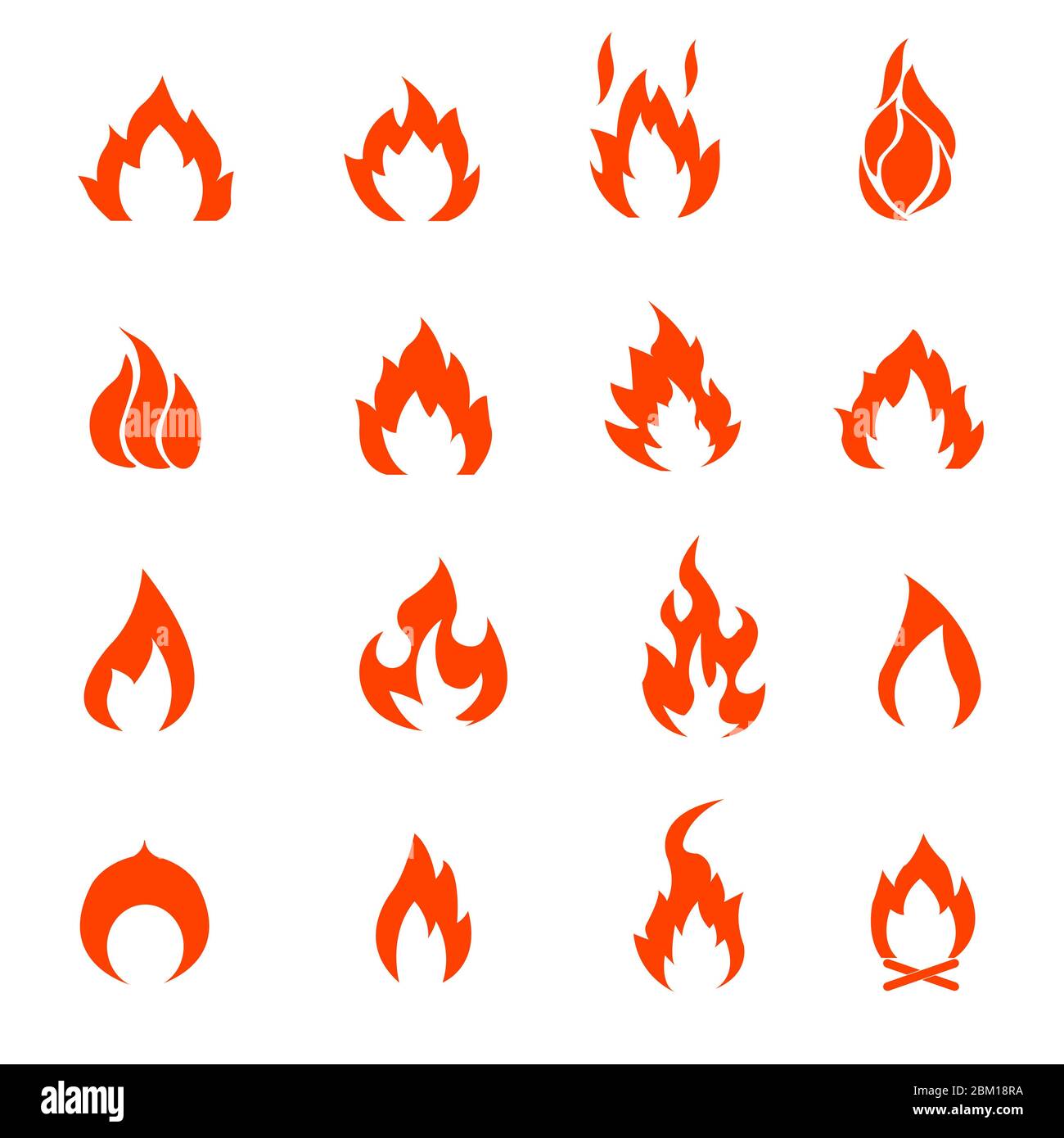 fire orange icons set design vector illustration Stock Photo - Alamy