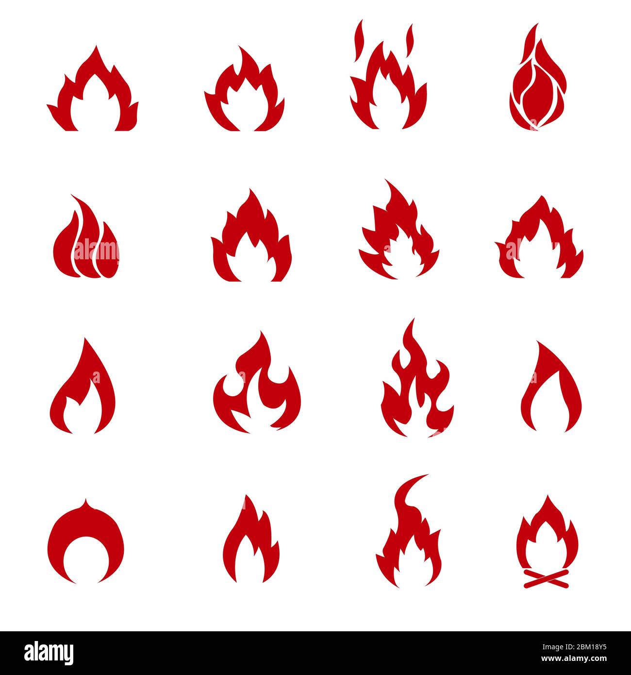 red fire icons set design vector illustration Stock Photo - Alamy