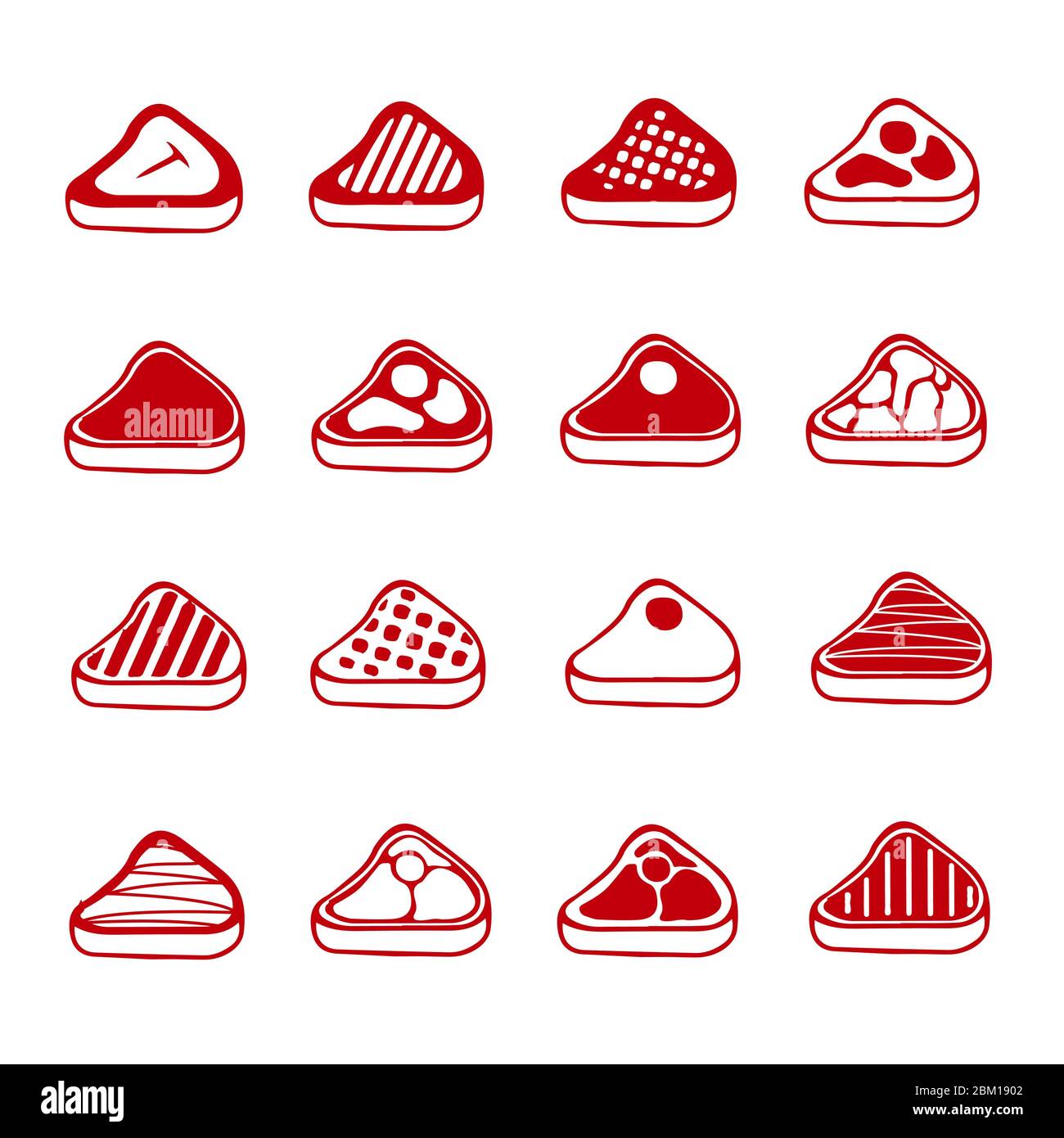 steak meat icons set vector Stock Photo - Alamy