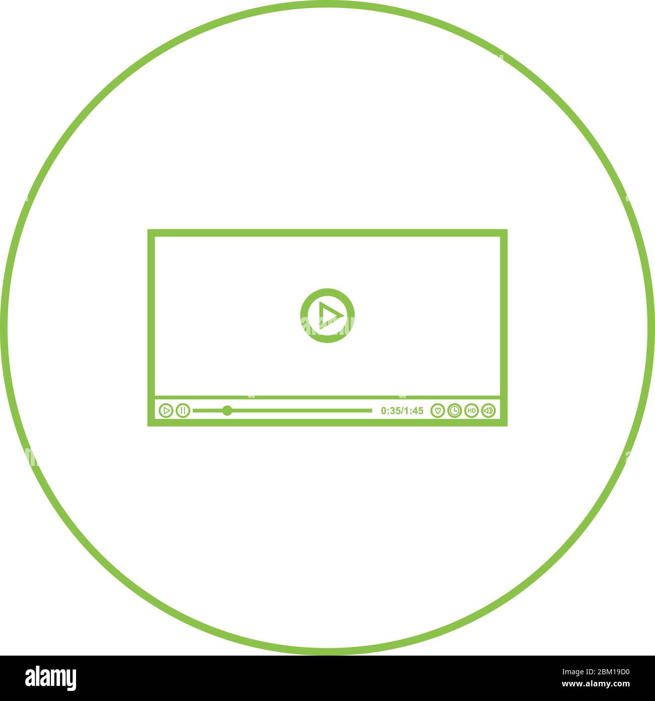 Beautiful Video player vector line icon Stock Vector Image & Art - Alamy