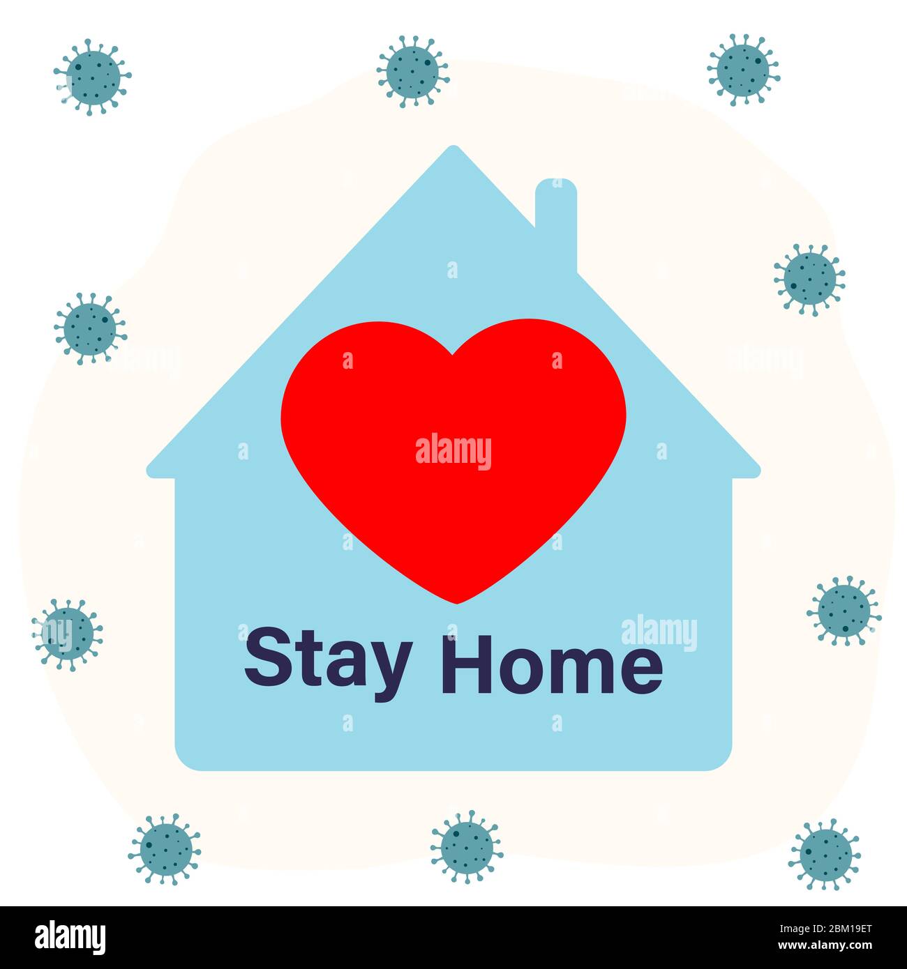 Slogan call and hashtag Sit at home with a picture of the heart. Vector ...