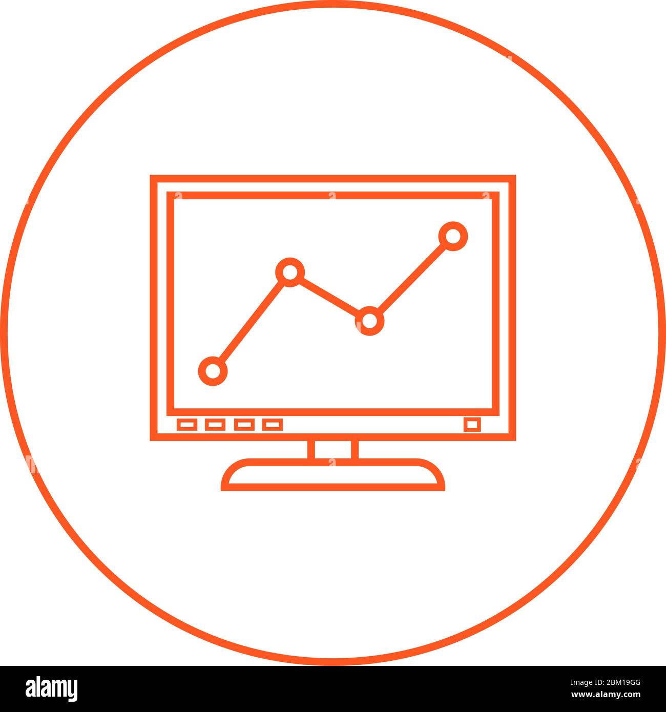 Beautiful Graph on computer vector line icon Stock Vector Image & Art - Alamy
