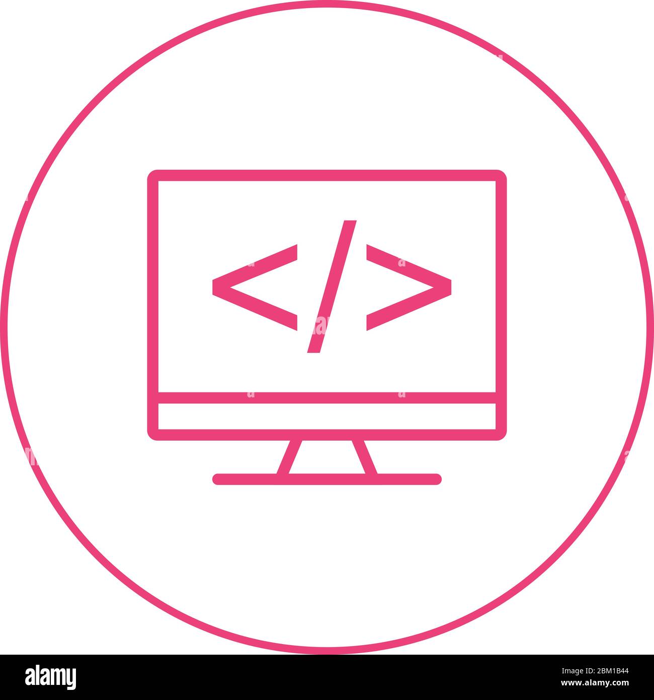 Beautiful Coding on screen vector line icon Stock Vector Image & Art ...