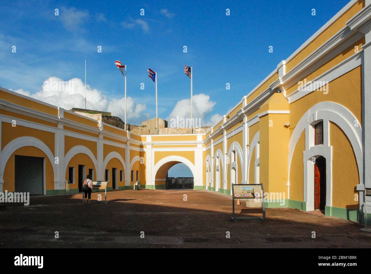 The fortress Castillo San Cristobal, interior of the castle in San Juan ...