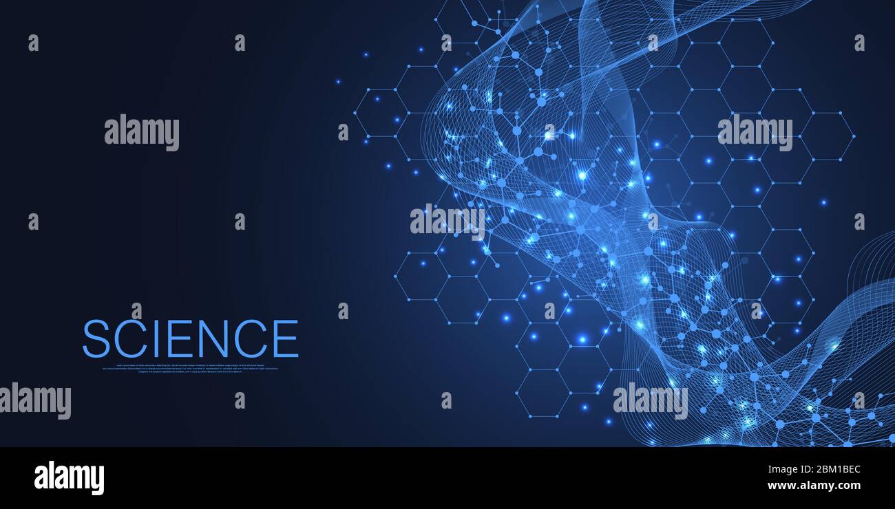 Abstract medical background DNA research, molecule, genetics, genome ...