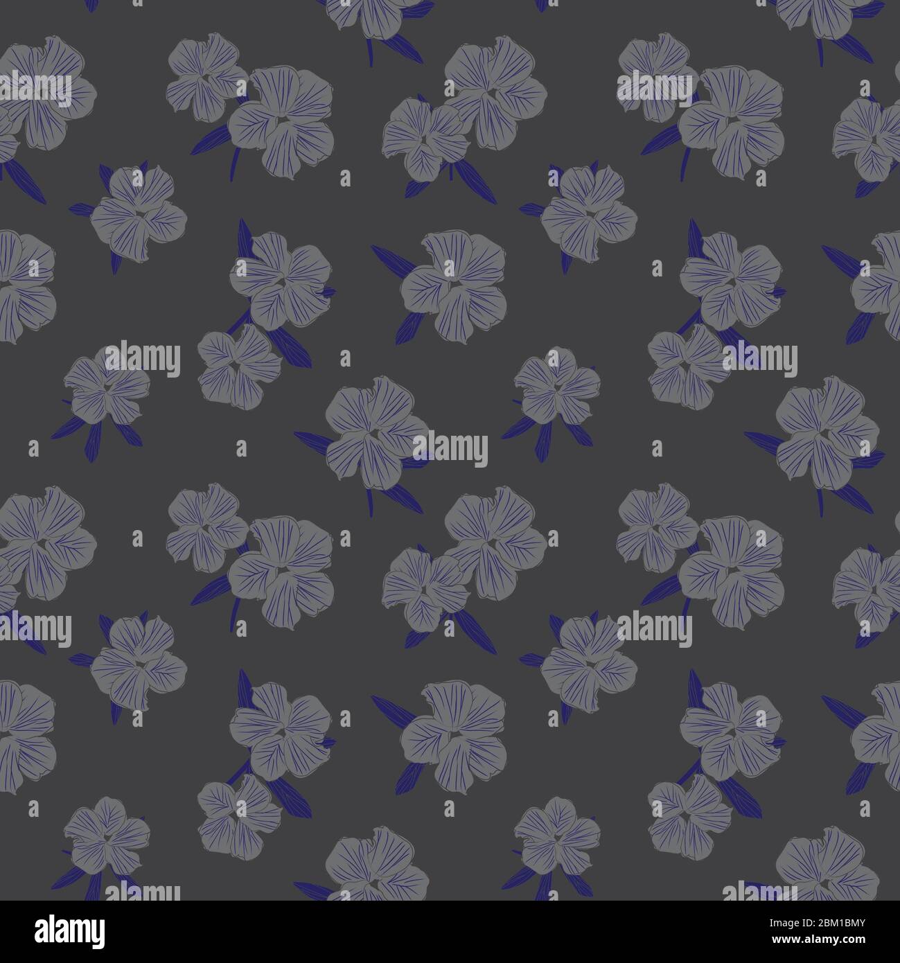 Grey Floral botanical seamless pattern background suitable for fashion ...