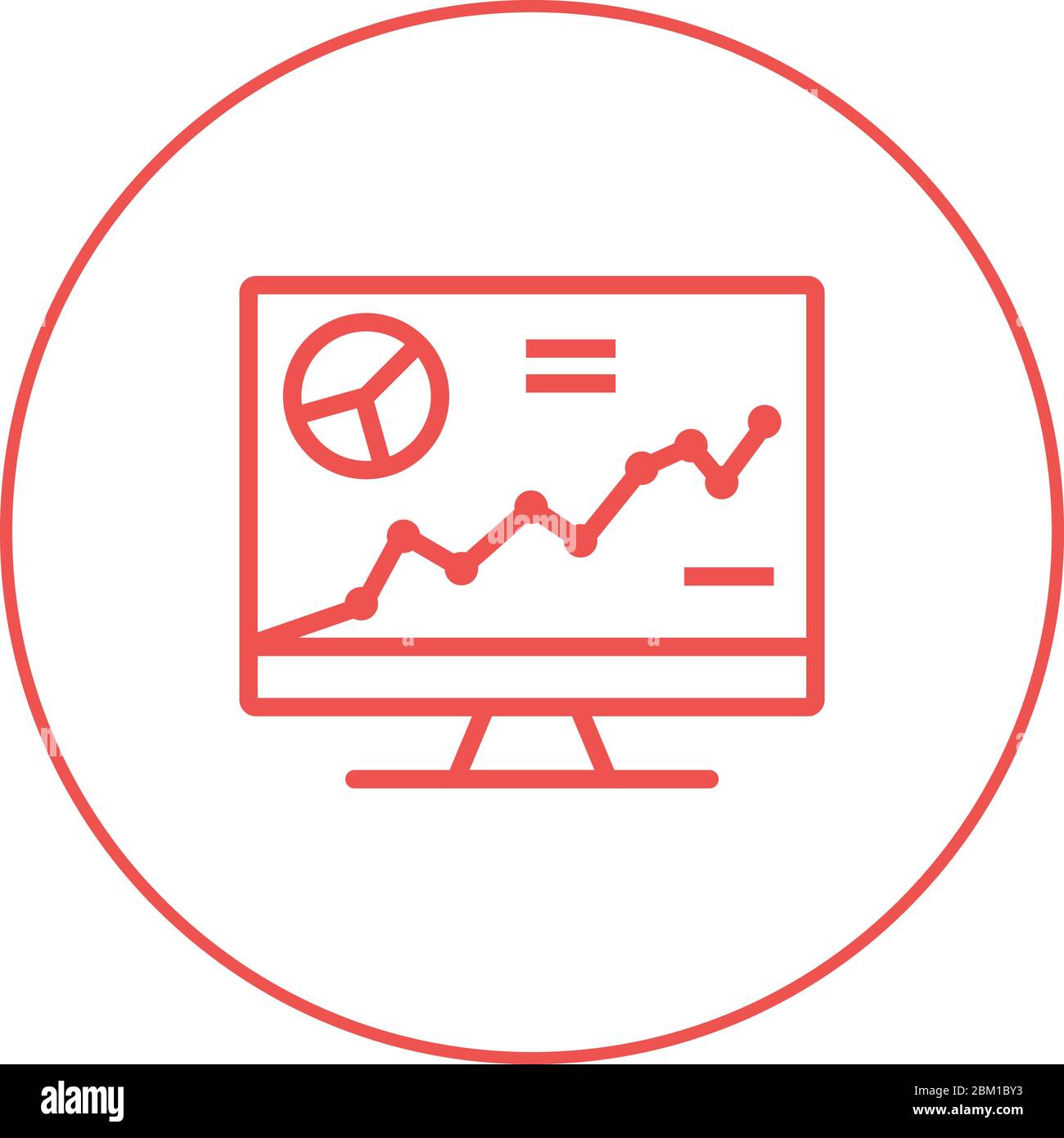 Beautiful Graph on computer vector line icon Stock Vector Image & Art ...
