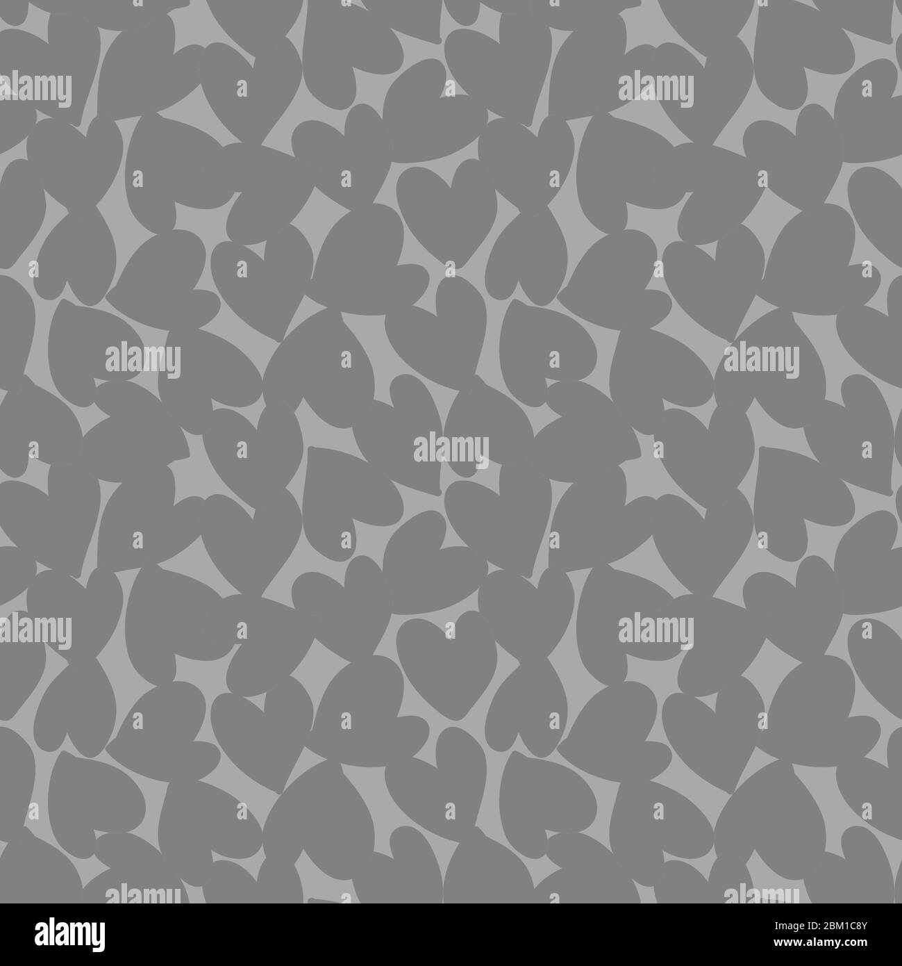 Grey Heart shaped Valentine’s Day seamless pattern background for ...