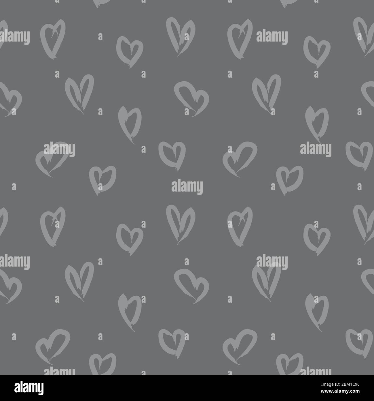 Grey Heart shaped Valentine’s Day seamless pattern background for ...