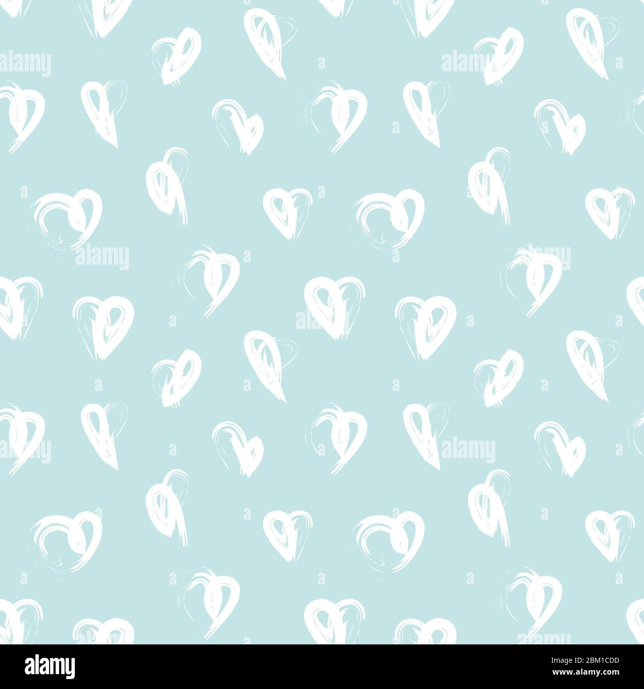 Sky Blue Heart shaped Valentine’s Day seamless pattern background for ...